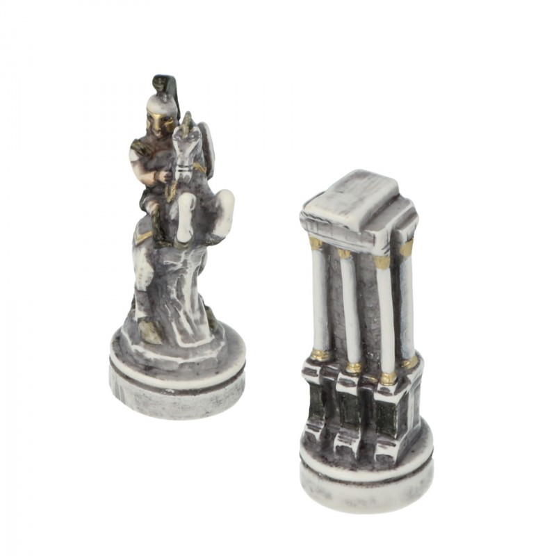 Chess pieces Battle of Troy - Sparta vs Troy in hand painted alabaster ...