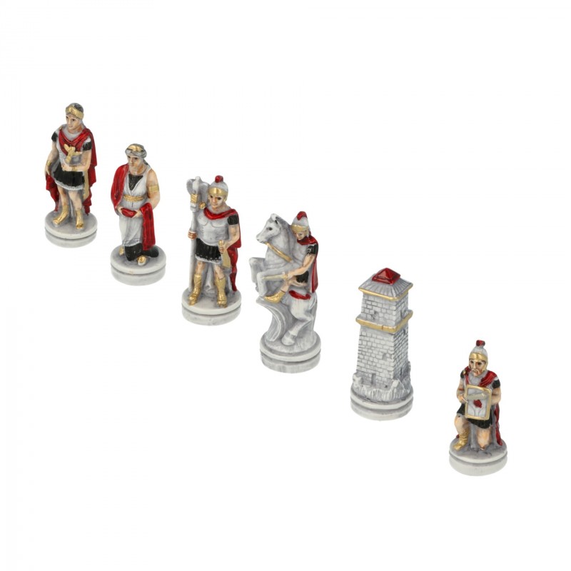 Chess pieces battle Romans vs Barbarians in hand painted alabaster and ...