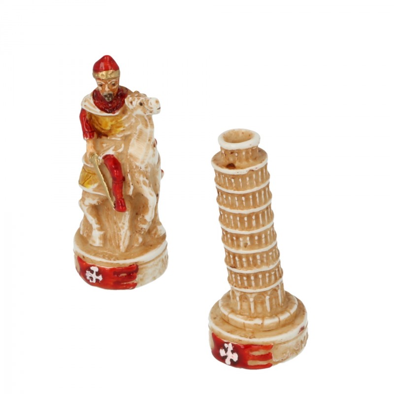 Chess pieces Maritime Republics of Italy in hand painted alabaster and ...