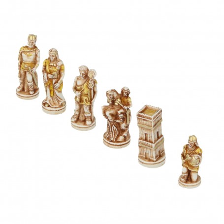 Chess pieces battle Romans vs Barbarians in hand painted alabaster and ...