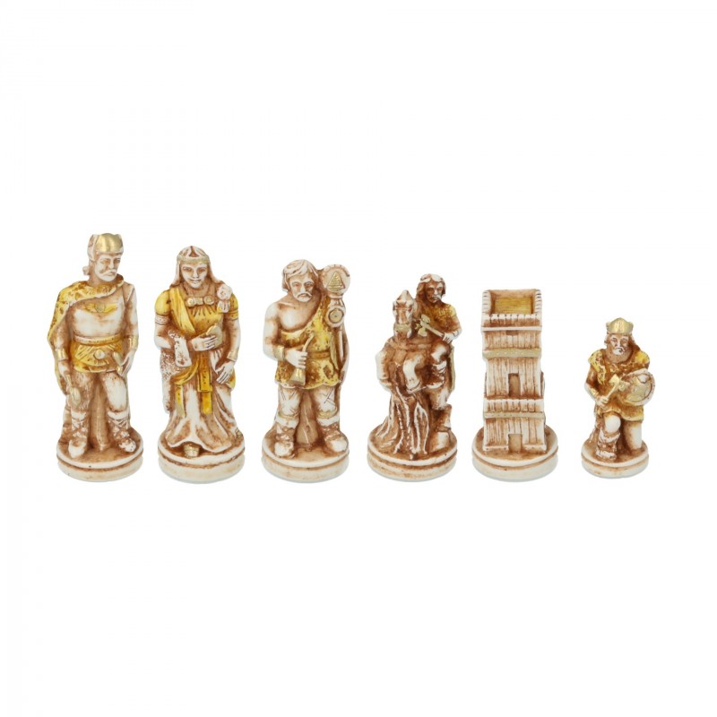 Chess pieces battle Romans vs Barbarians in hand painted alabaster and ...