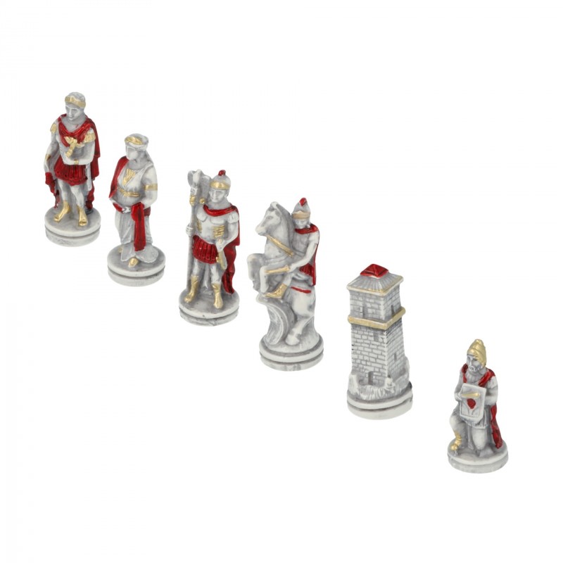 Chess pieces battle Romans vs Barbarians in hand painted alabaster and ...