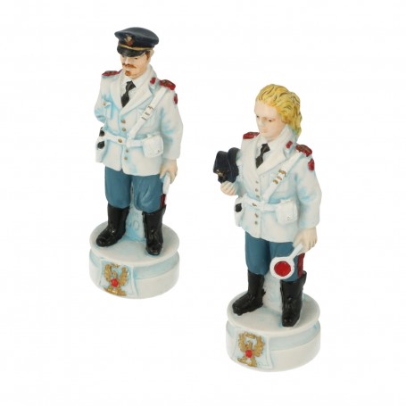 Chess pieces Police State and Municipal Police in alabaster and resin ...
