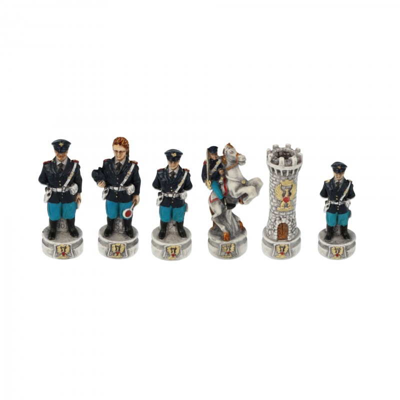 Chess pieces Police State and Municipal Police in alabaster and resin ...