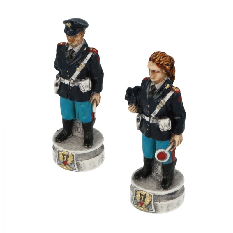 Chess pieces Police State and Municipal Police in alabaster and resin ...