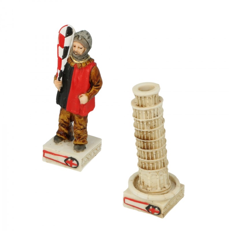 Chess pieces Game of Pisa Bridge Mezzogiorno in alabaster and resin ...
