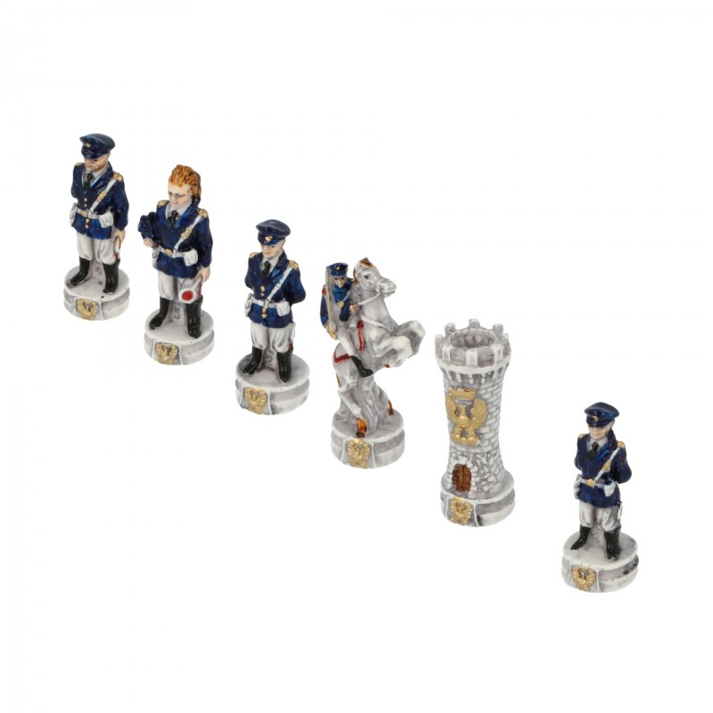 Chess pieces Carabinieri High Uniform and State Police in alabaster and ...