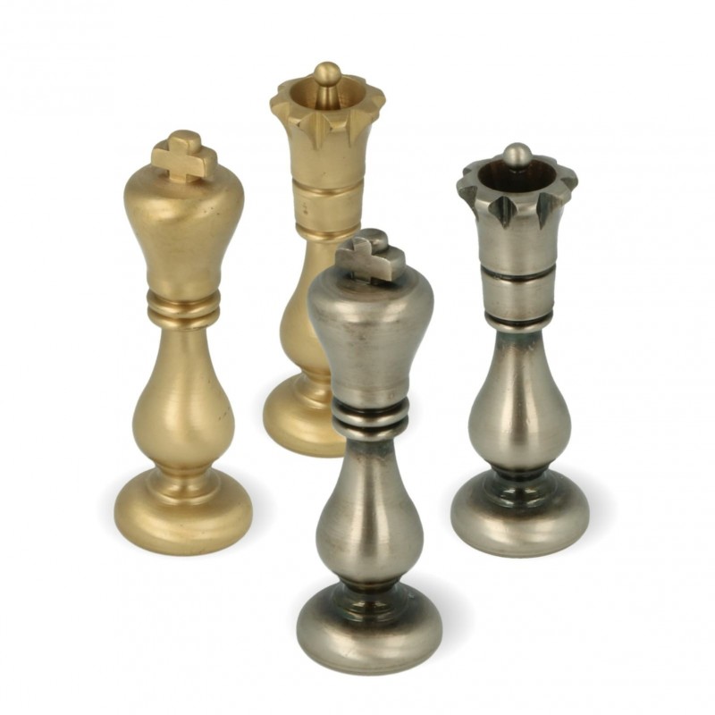 Classic chess pieces model Staunton in full brass metal turned and ...