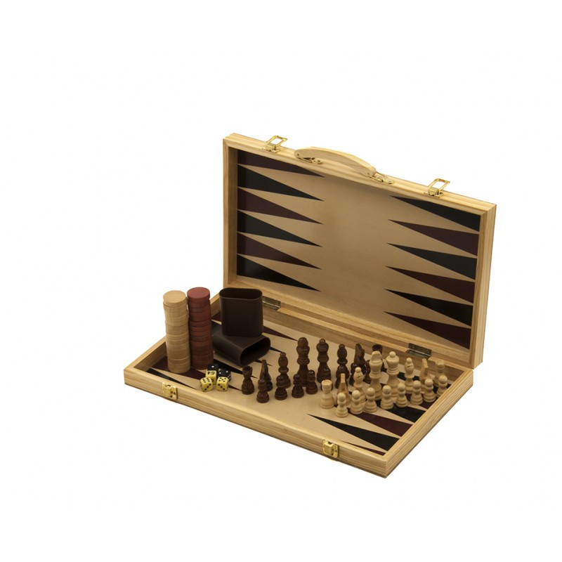 Backgammon and chess - case with backgammon game and chessboard with ...