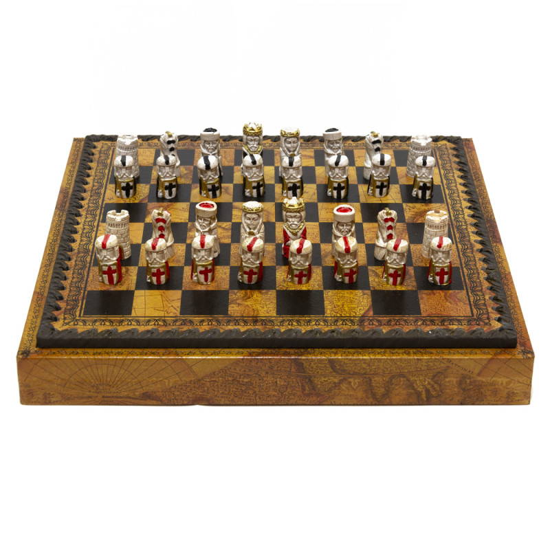 Chess Set with Chess Pieces "THE CRUSADERS" in Alabaster and Resin Hand ...