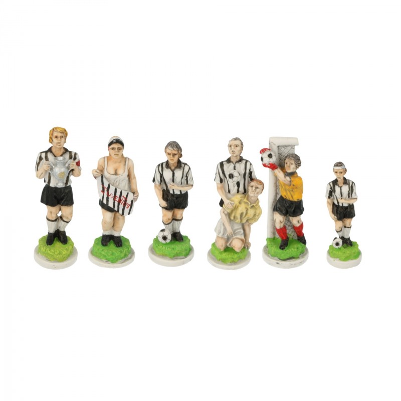 Chess pieces Football (Soccer) Teams in hand-painted alabaster and resin